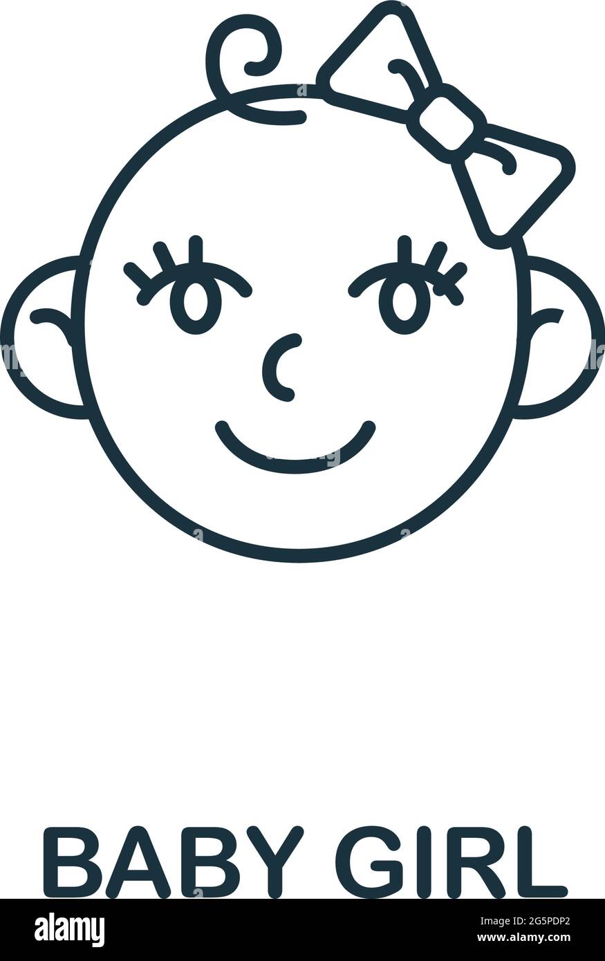 Baby Girl icon from baby things collection. Simple line element Baby ...