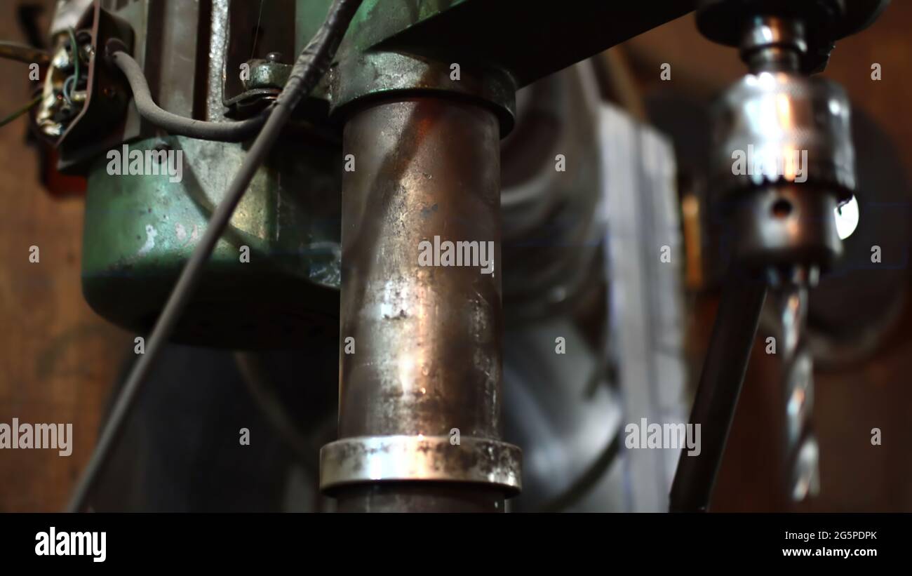 Close up shot of Industrial Drill Machine Stock Photo - Alamy
