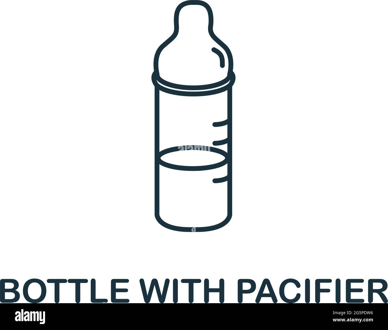 Bottle With Pacifier icon from baby things collection. Simple line ...