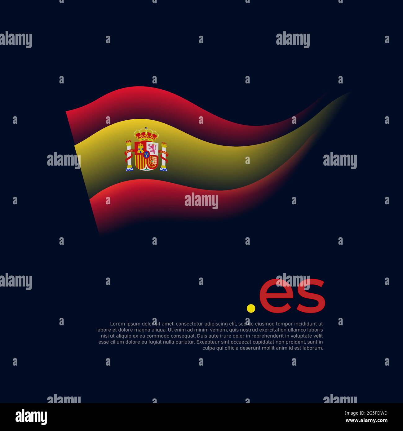 Spain flag. Colored stripes of the spanish flag on a dark background ...