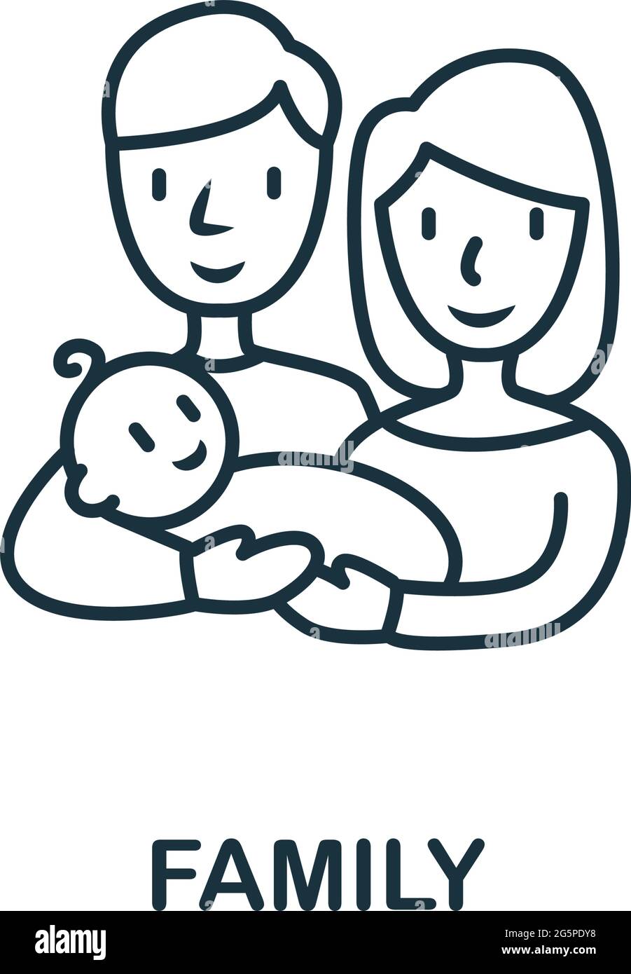 Family icon from baby things collection. Simple line element Family ...