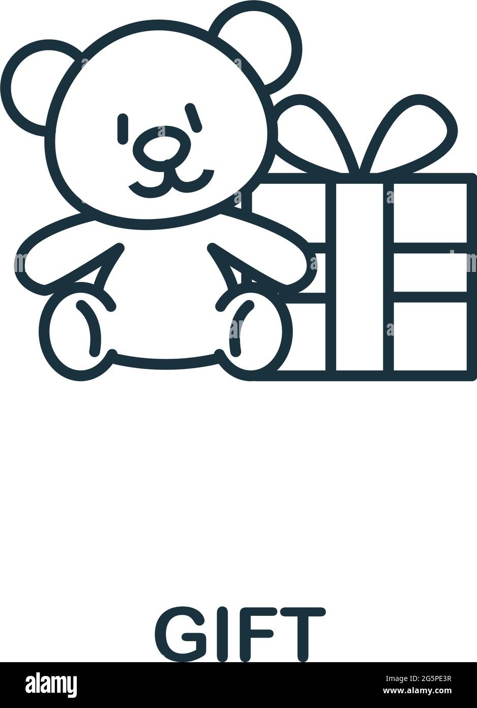 Gift icon from baby things collection. Simple line element Gift symbol ...