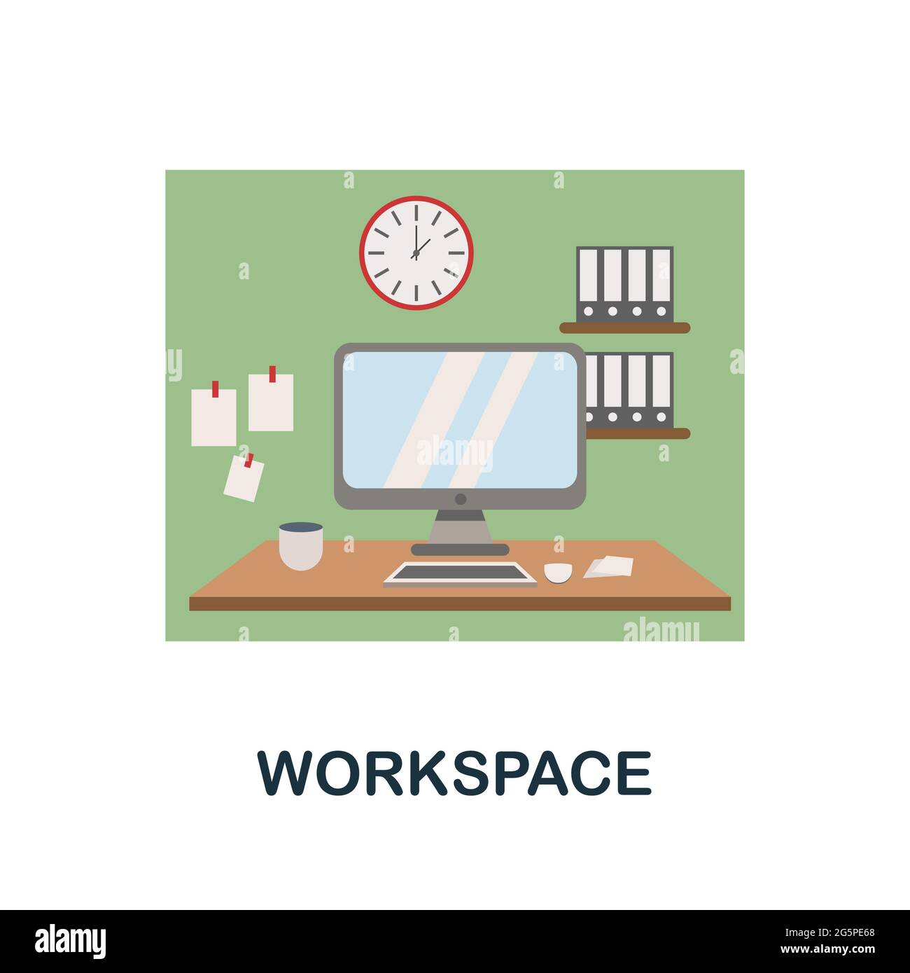 Workspace icon. Flat sign element from credit collection. Creative ...
