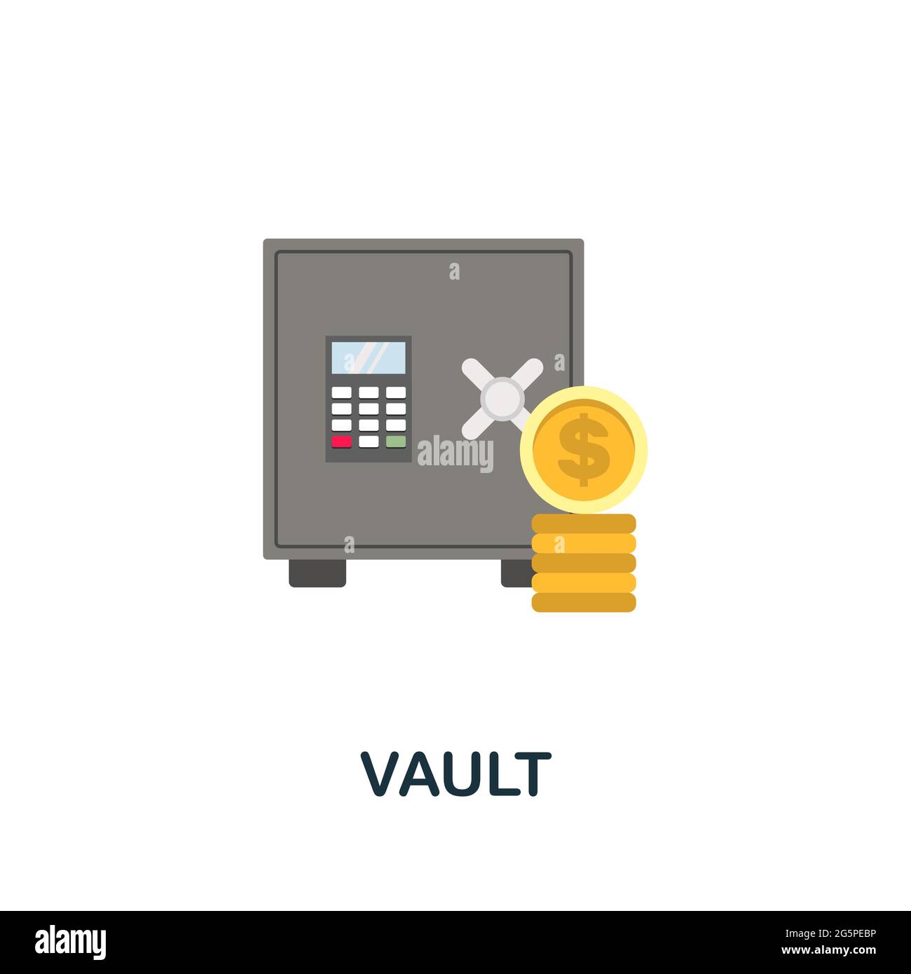Vault icon. Flat sign element from credit collection. Creative Vault ...