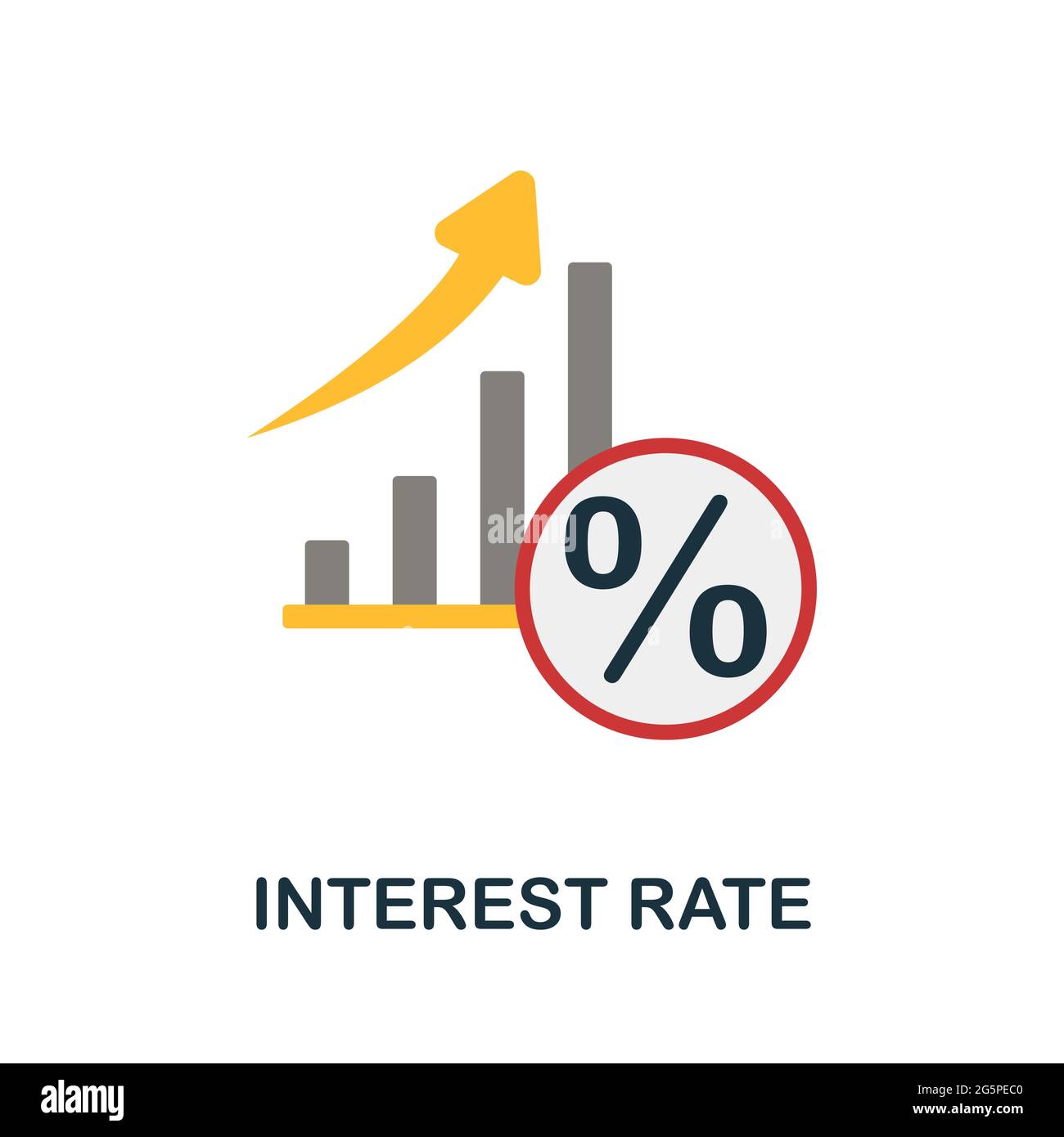 Interest Rate icon. Flat sign element from credit collection. Creative ...