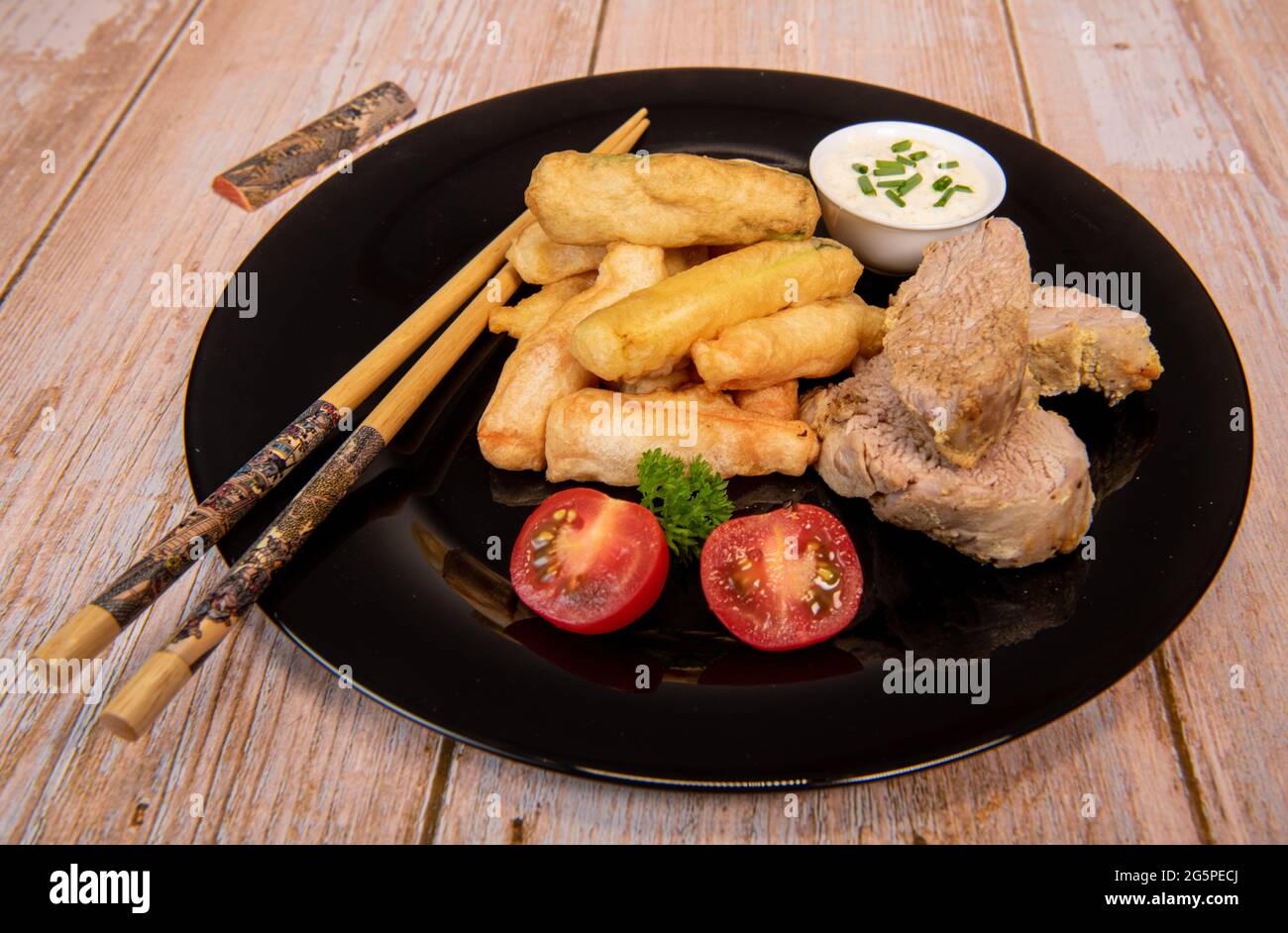Crispy Vegetable Tempura Recipe, Vegetable Fritters Stock Photo - Alamy