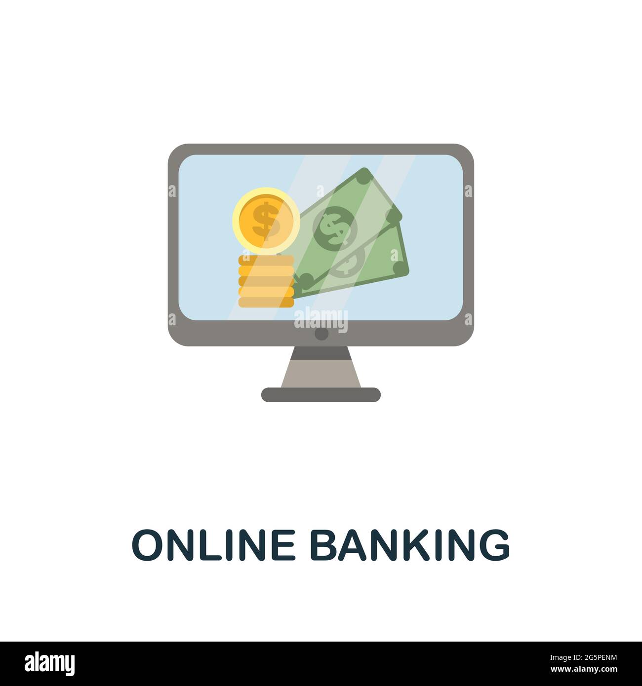 Online Banking icon. Flat sign element from credit collection. Creative ...