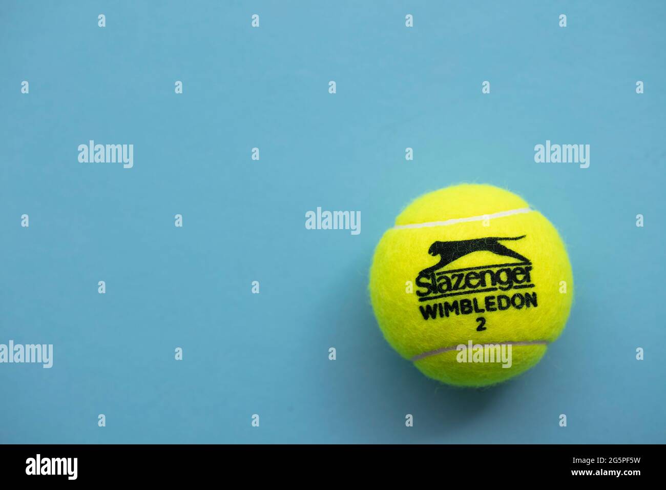 LONDON, UK - June 2021: Official wimbledon tennis Slazenger brand ball ...