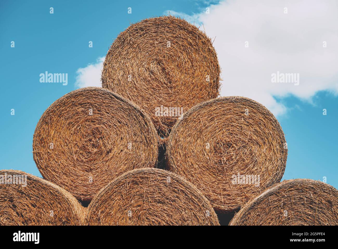Geometric Hay Stack Forms in Nature Stock Photo - Alamy