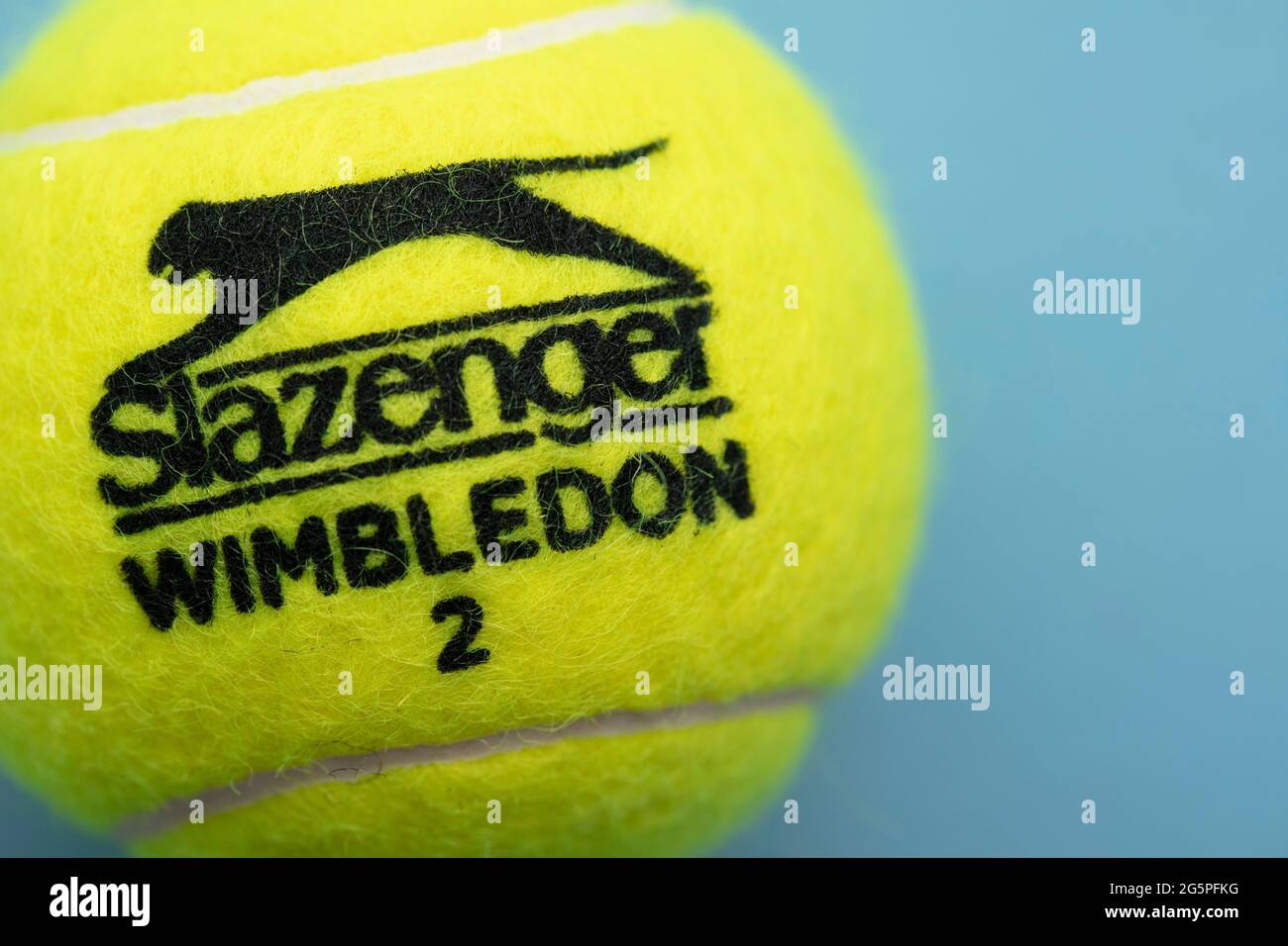 LONDON, UK - June 2021: Official wimbledon tennis Slazenger brand ball ...