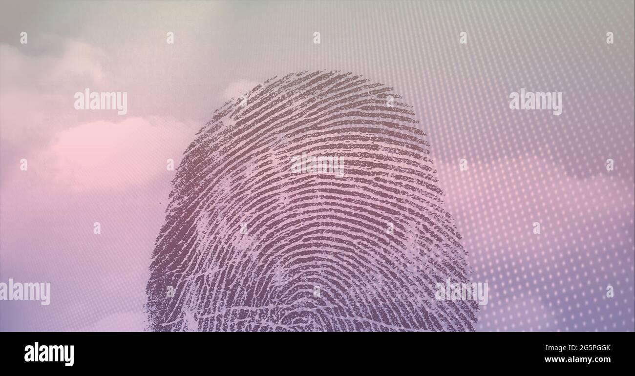 Composition of screen with biometric fingerprint data processing Stock ...