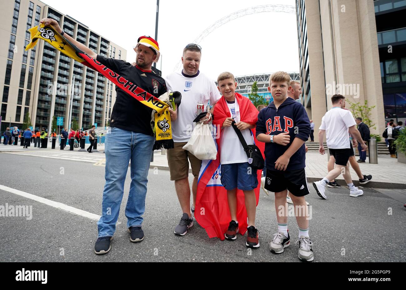 Fans arrive at Wembley ahead of the UEFA Euro 2020 round of 16 match ...