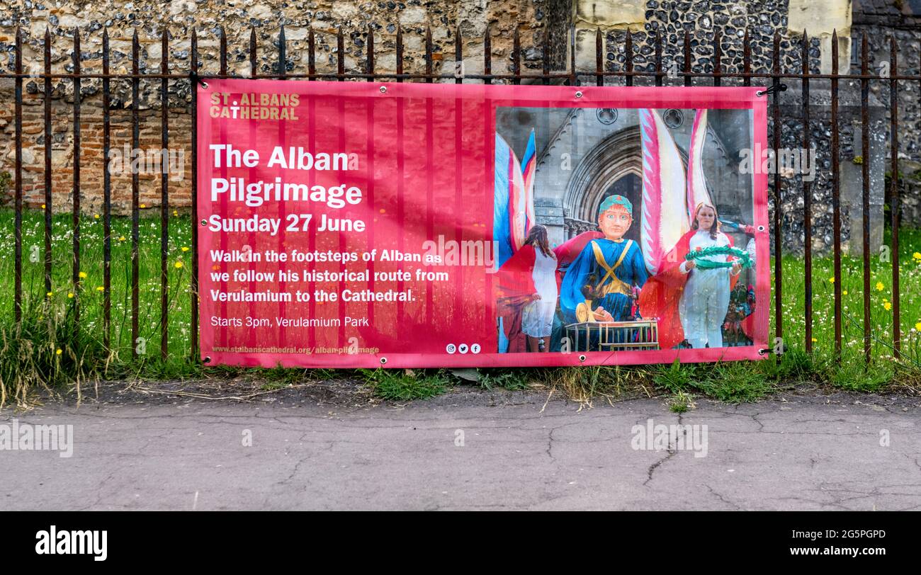 St Albans Cathedral Information Sign High Resolution Stock Photography ...