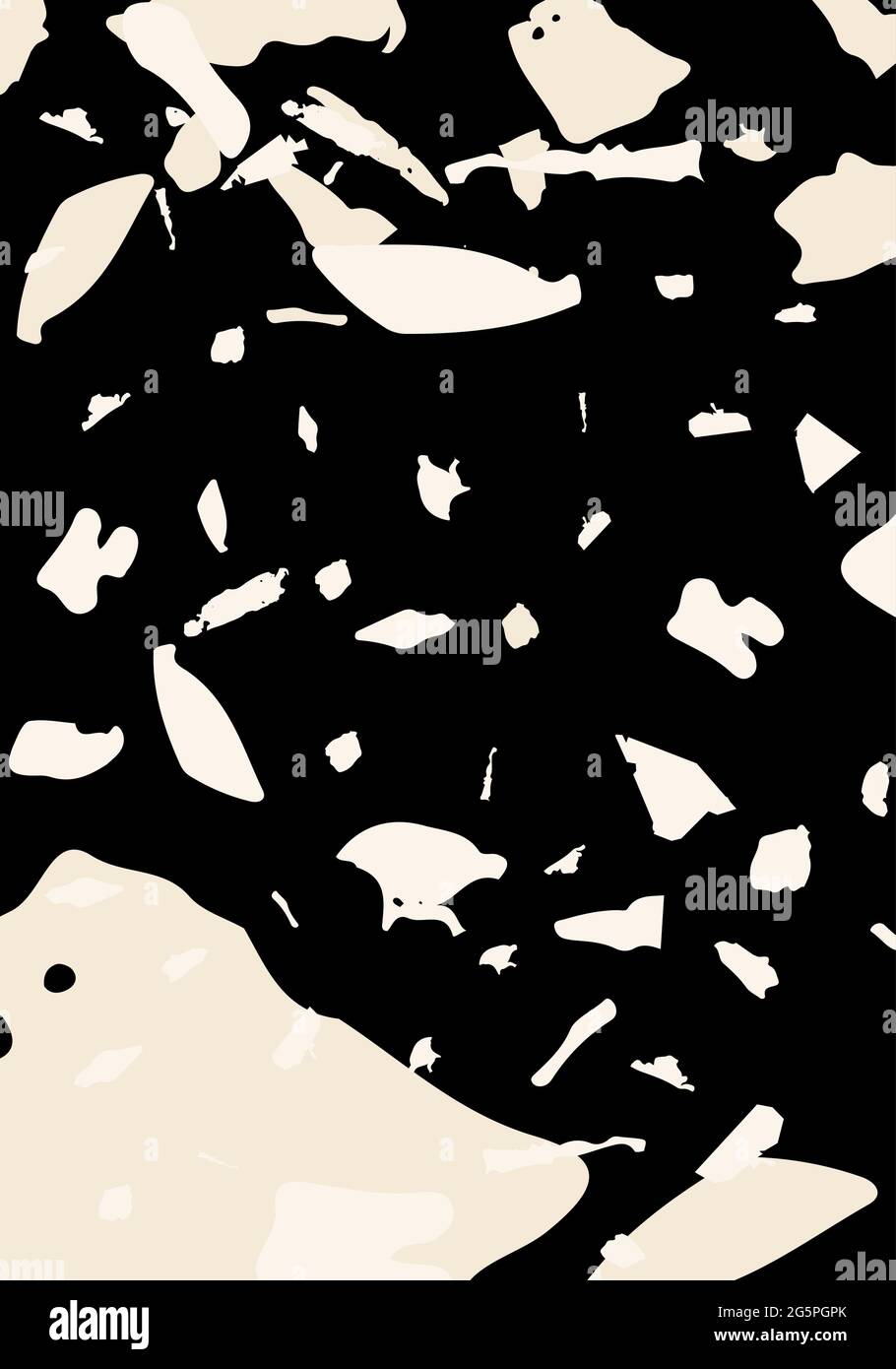 Terrazzo modern abstract template. Black and white texture of classic ...