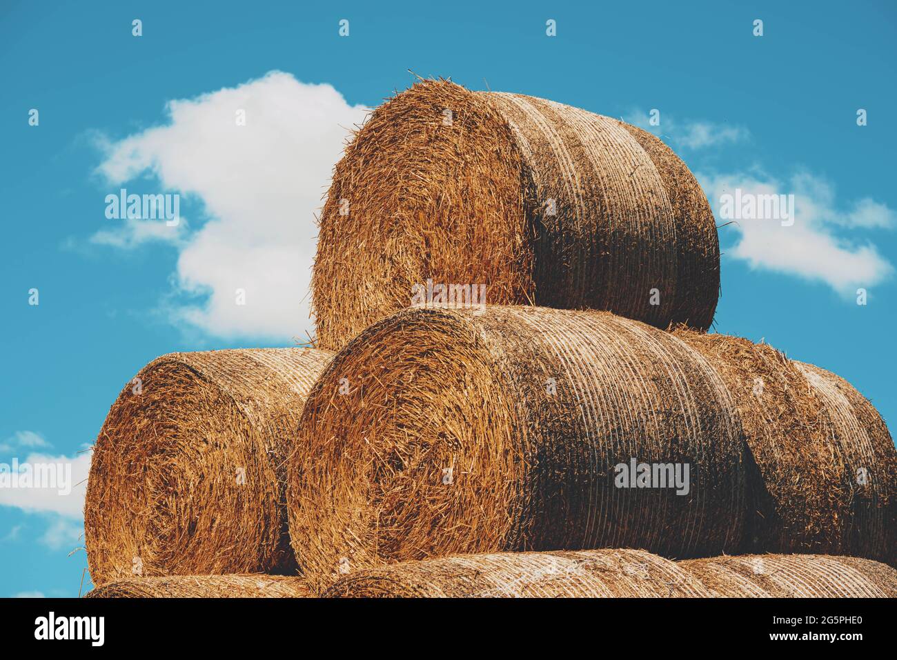 Geometric Hay Stack Forms in Nature Stock Photo - Alamy
