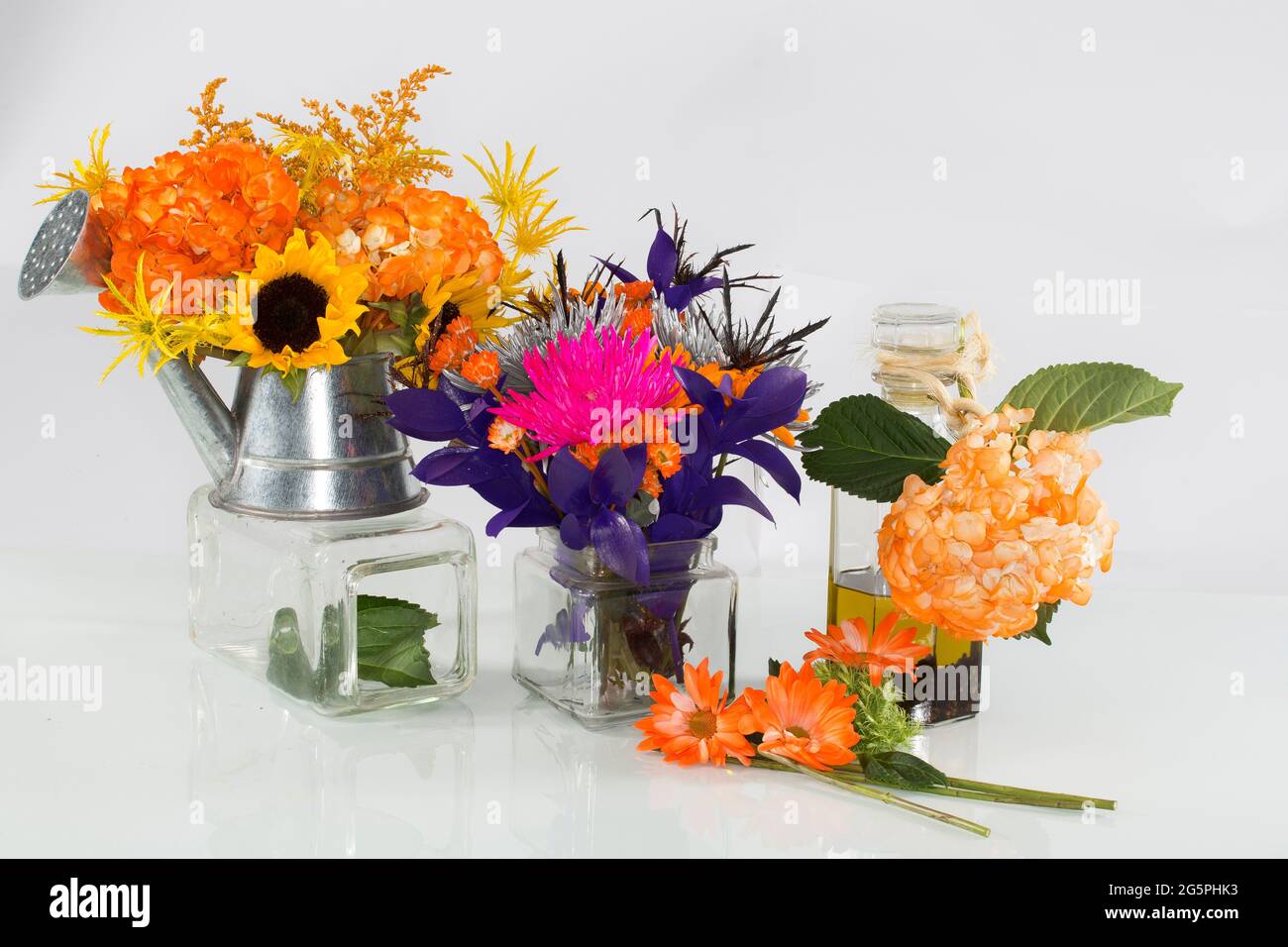 Arrangement of beautiful and colorful flowers; Bouquet made with ...