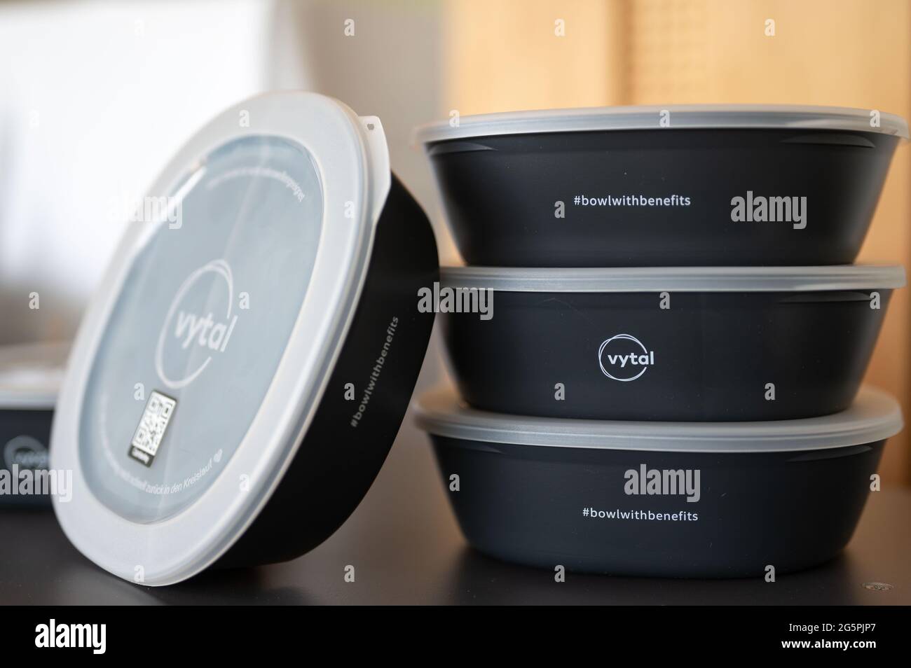 Cologne, Germany. 29th June, 2021. Reusable containers from the ...