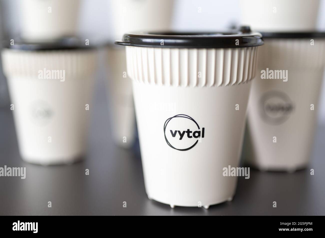 Cologne, Germany. 29th June, 2021. Reusable cups from the manufacturer ...