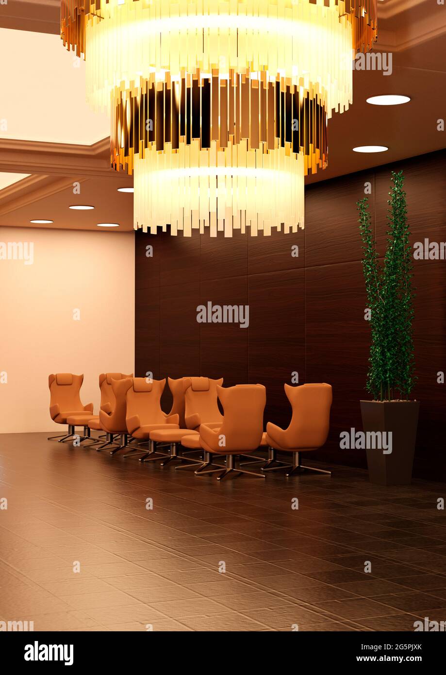 3D rendering of a modern hotel lobby interior Stock Photo - Alamy
