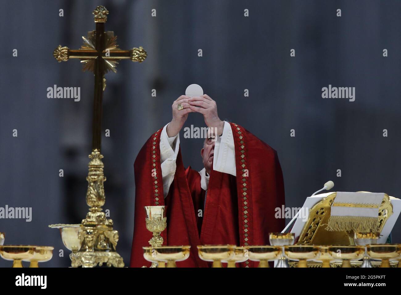 June 29, 2021 - Vatican City (Holy See) POPE FRANCIS celebrates Holy ...