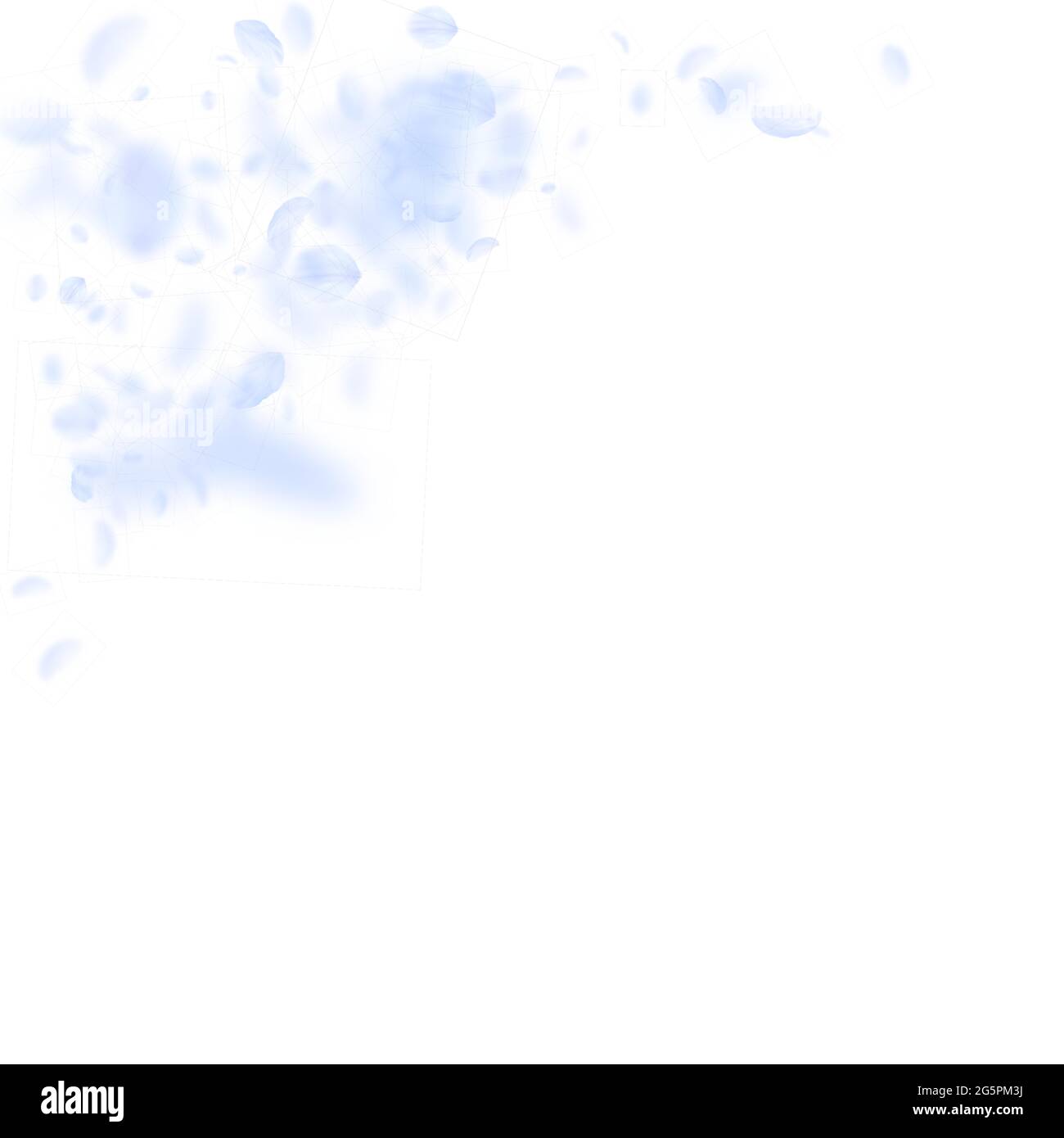 Light blue flower petals falling down. Rare romant Stock Vector Image ...