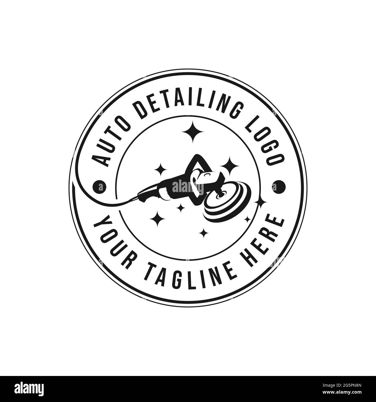 Vintage style auto polish detailing logo design template. Auto ...