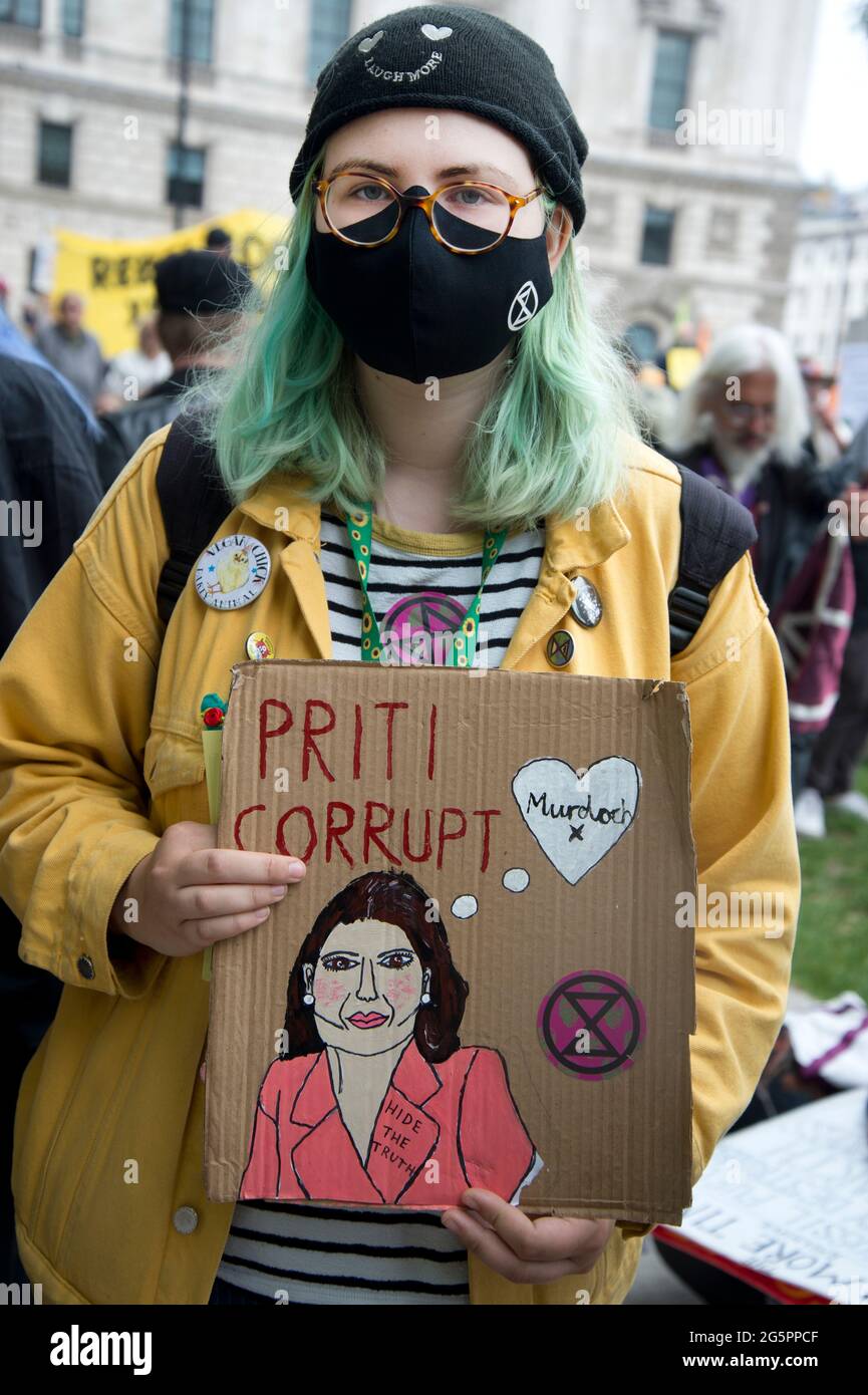 Parliament Square, London June 27th 2021. Protest organised by ...