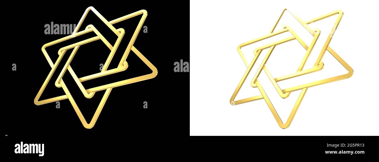 pretty goldish shield of david isolated - concept object 3D ...