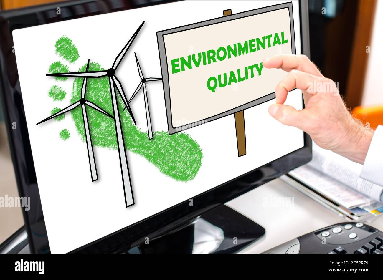 Environmental quality concept shown on a computer screen Stock Photo ...