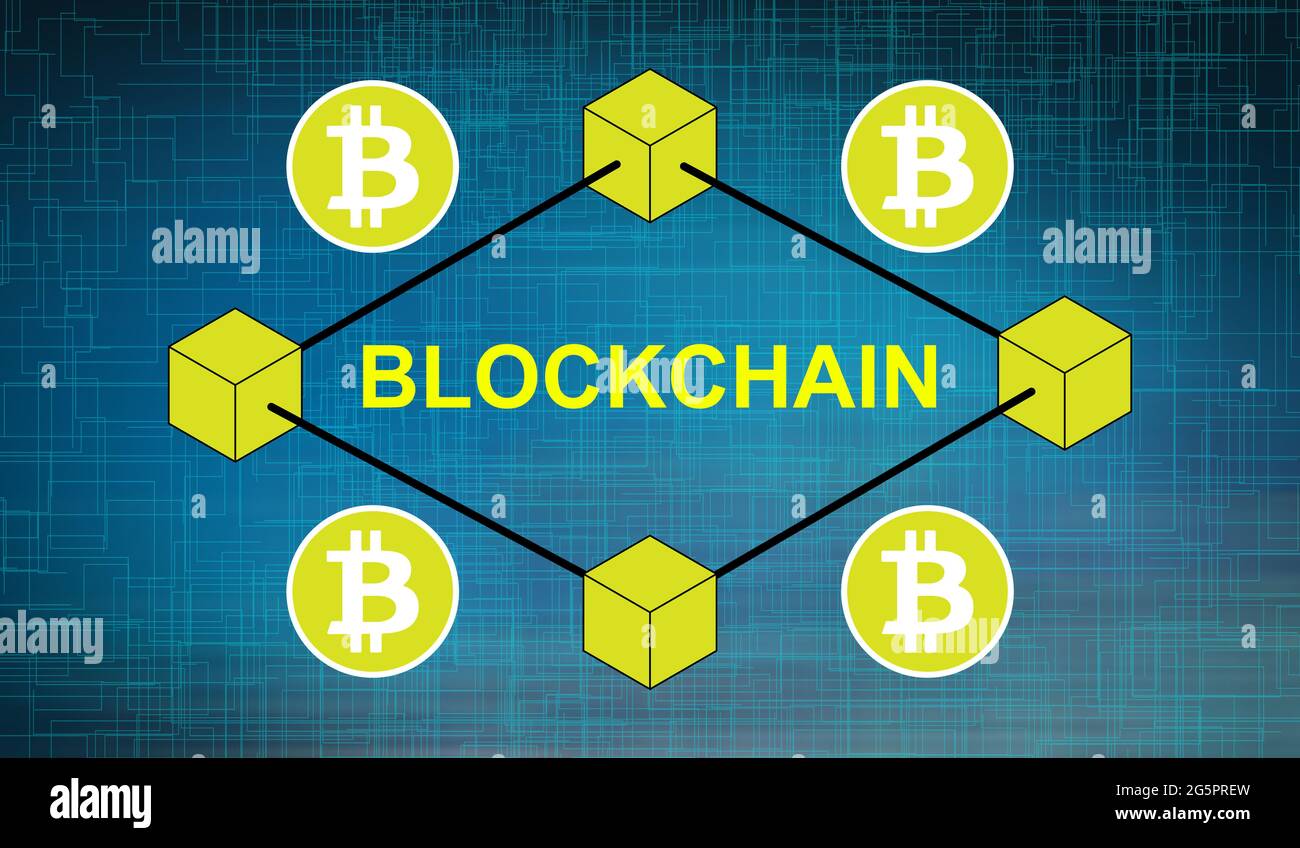 Illustration of a blockchain concept Stock Photo - Alamy