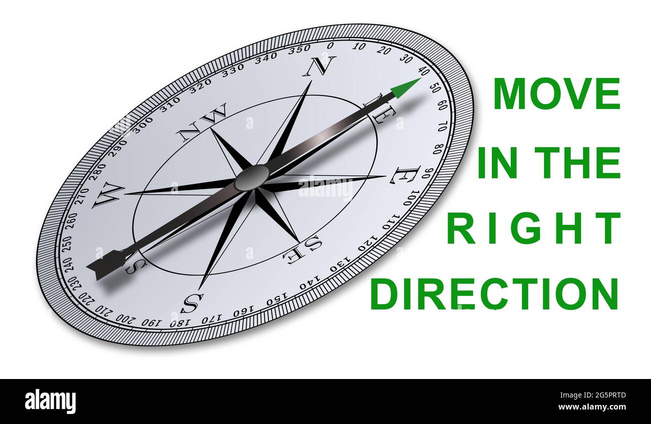 Illustration of a right direction concept Stock Photo - Alamy