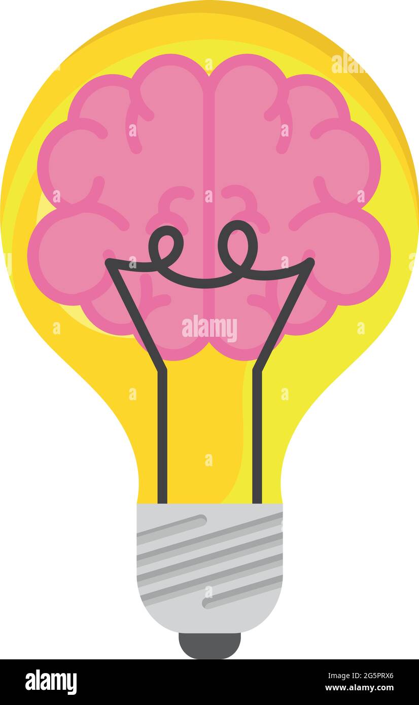 light bulb with pink brain Stock Vector Image & Art - Alamy