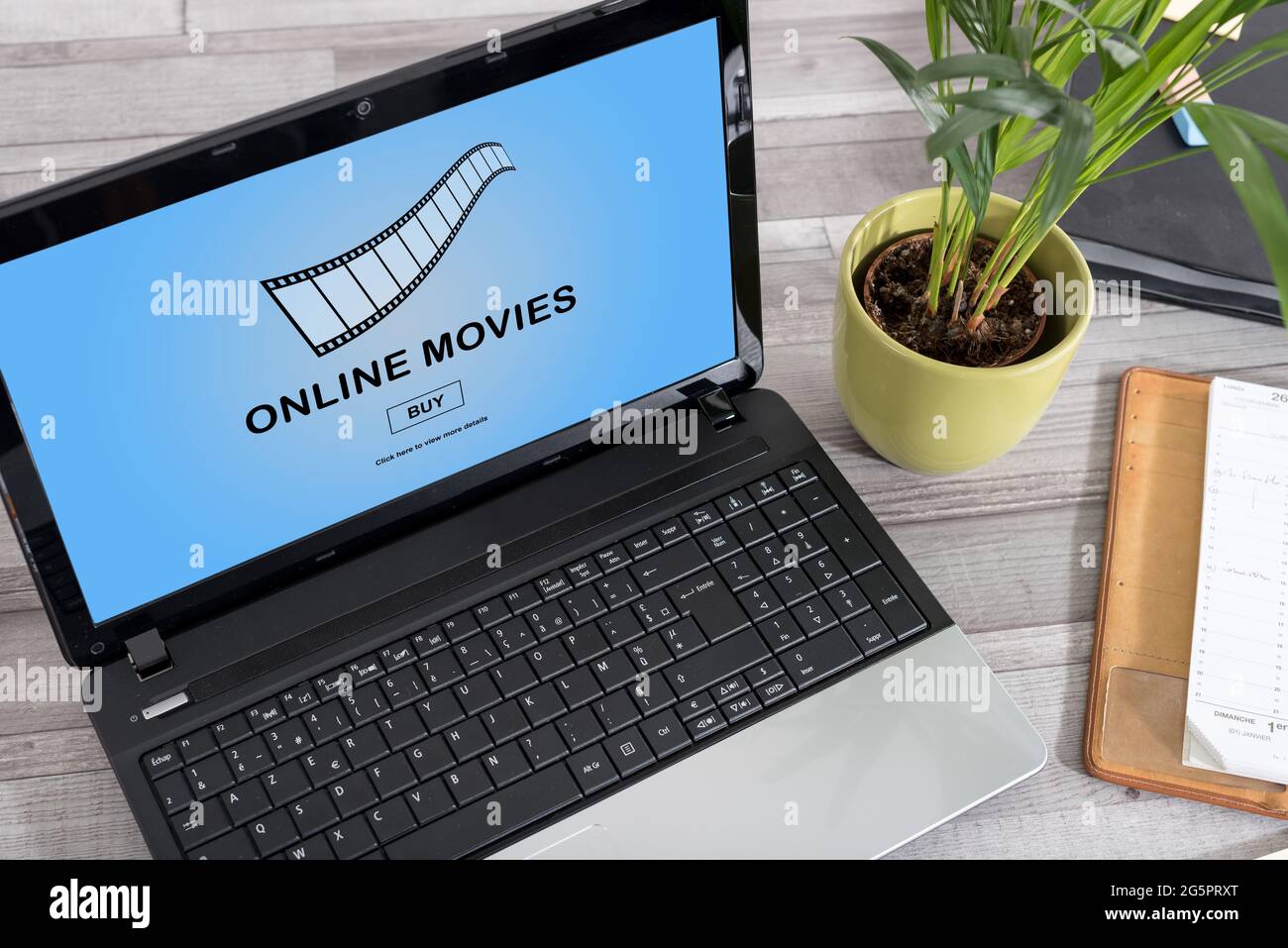 Laptop screen with online movie concept Stock Photo - Alamy