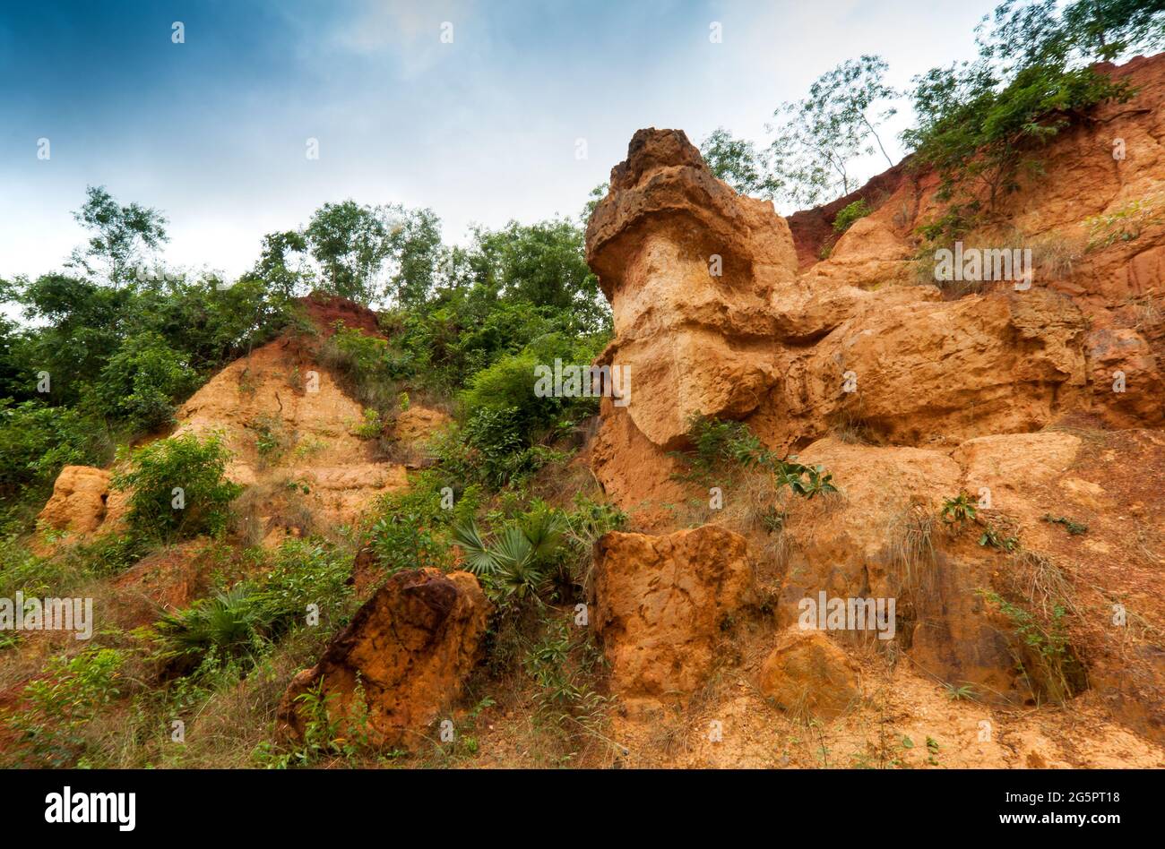 gongoni, called "grand canyon" of west bengal, gorge of red soil, India ...