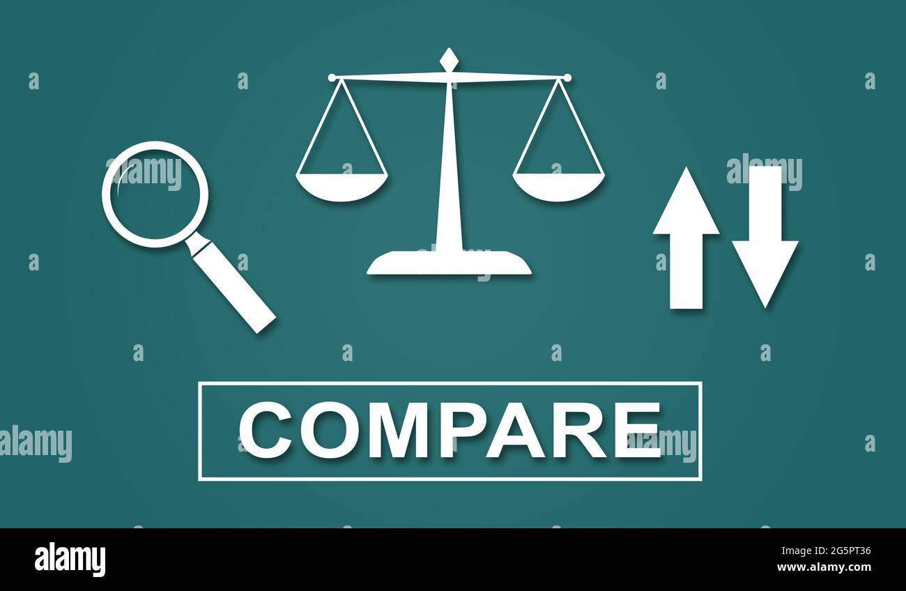 Concept of compare, illustration Stock Photo - Alamy