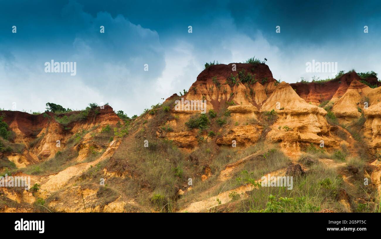 gongoni, called "grand canyon" of west bengal, gorge of red soil, India ...