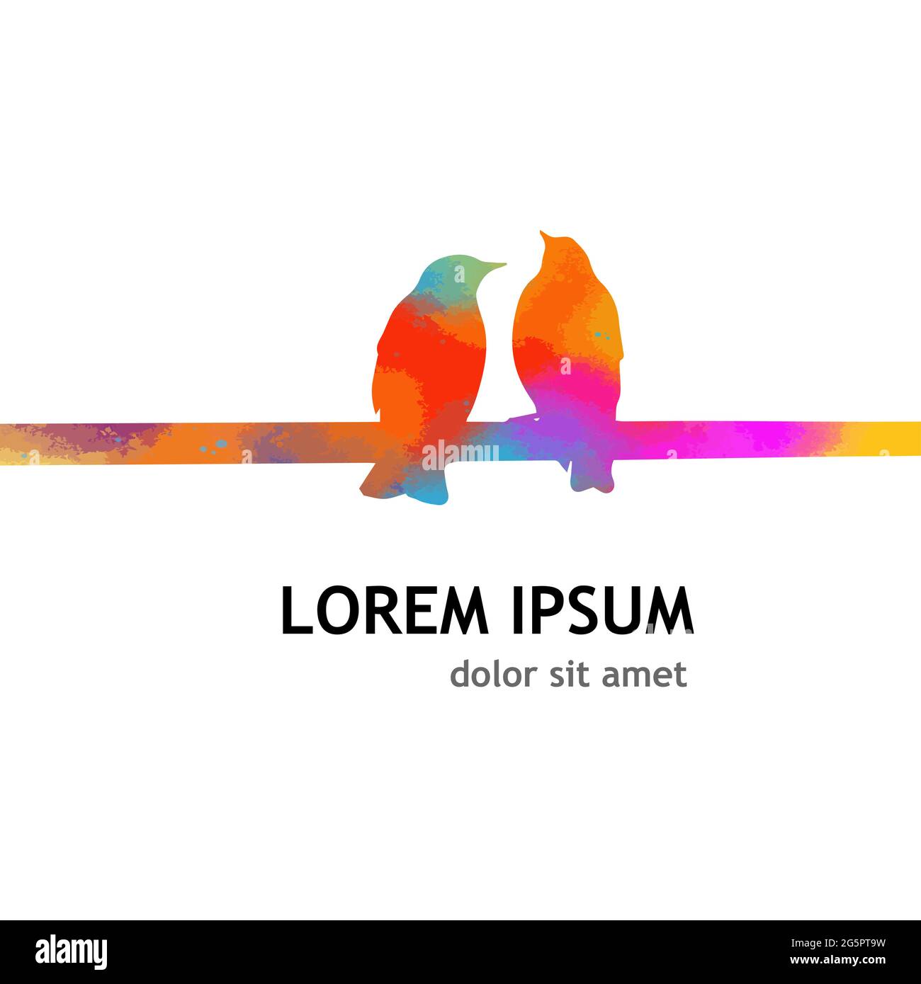 Two birds in love. Vector Stock Vector Image & Art - Alamy