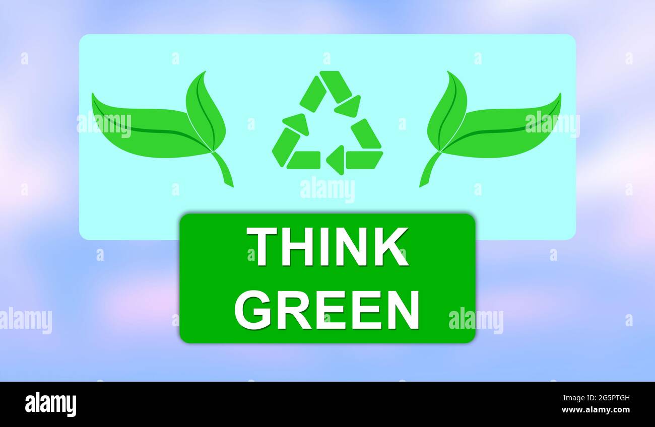 Illustration of a think green concept Stock Photo - Alamy
