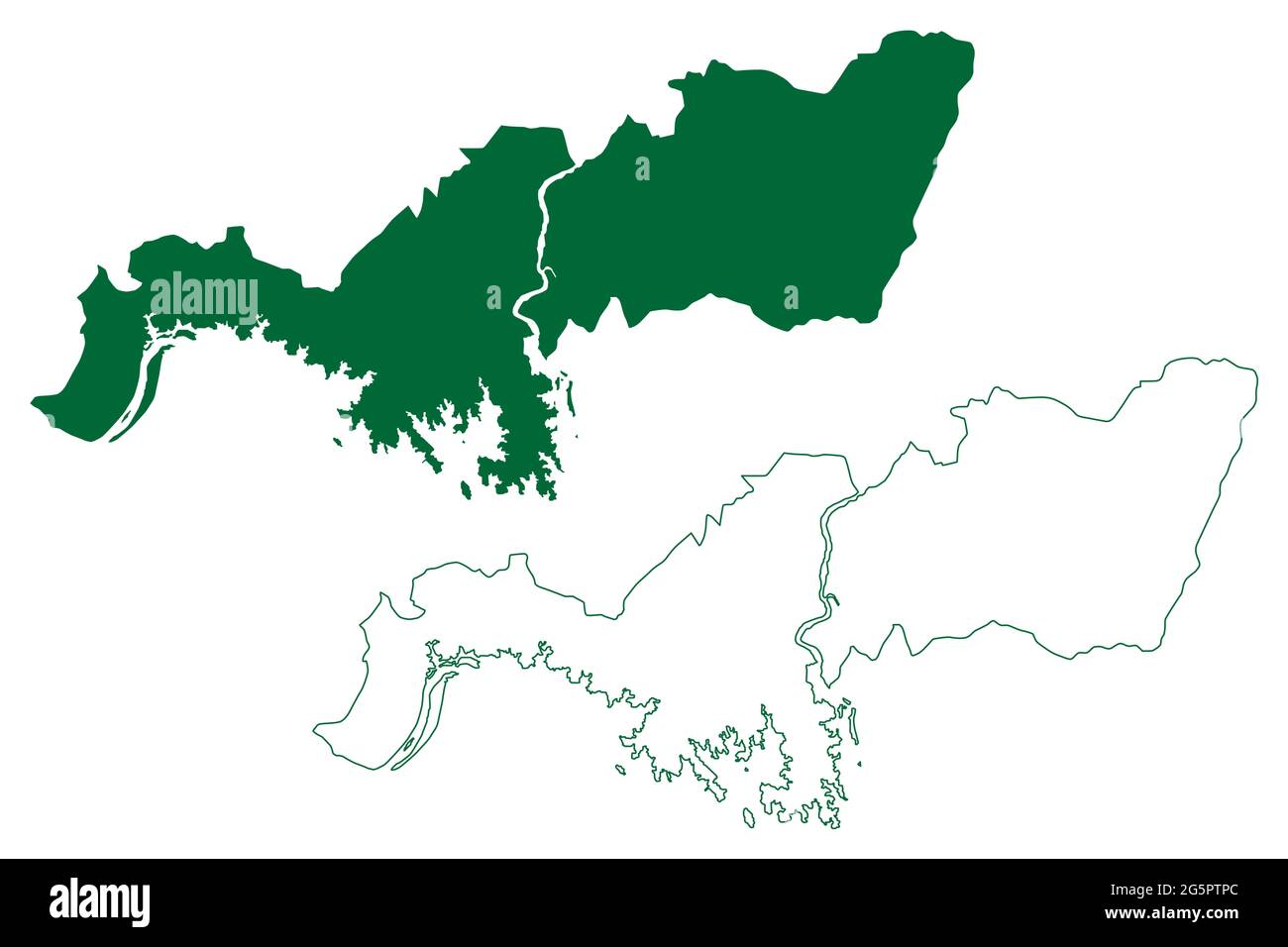 Jharsuguda district (Odisha State, Republic of India) map vector ...