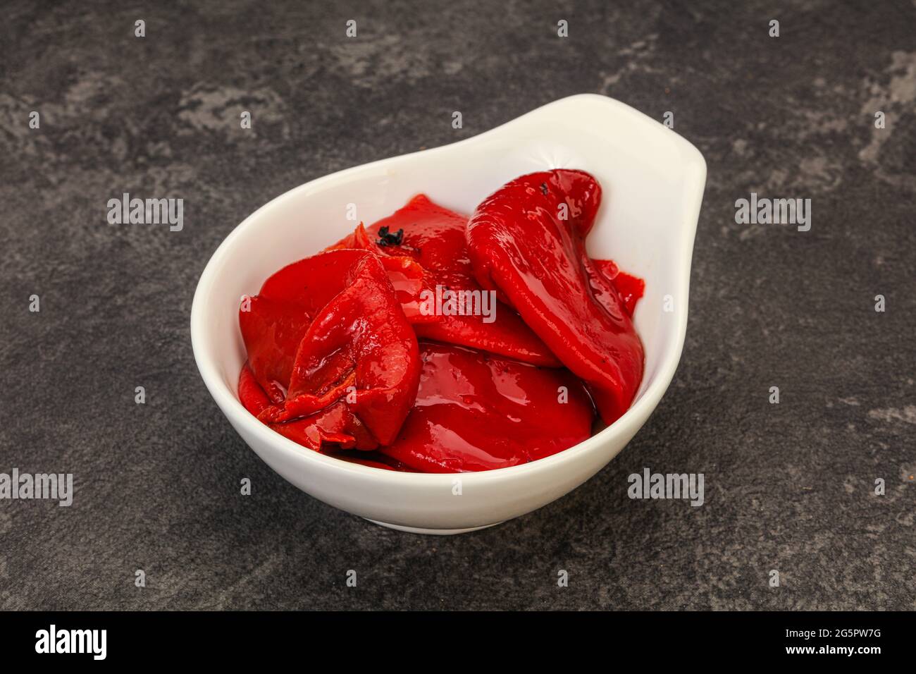 Grilled red pepper in the oil Stock Photo - Alamy