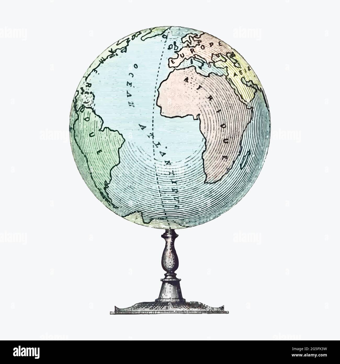 Victorian Map Of The World Stock Vector Images - Alamy