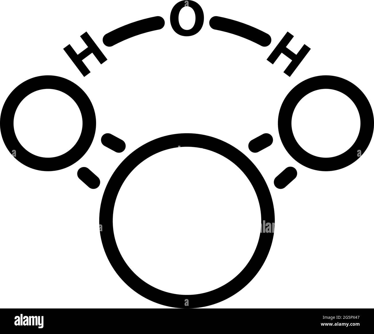 Icon Of Chemical Molecule Water. Bold outline design with editable ...