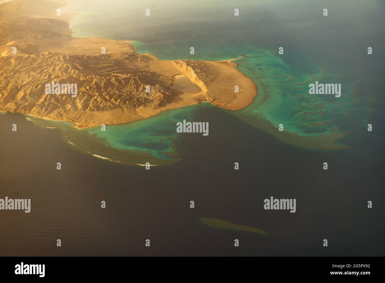 aerial view of egyptian islands in red sea at sunrise Stock Photo - Alamy