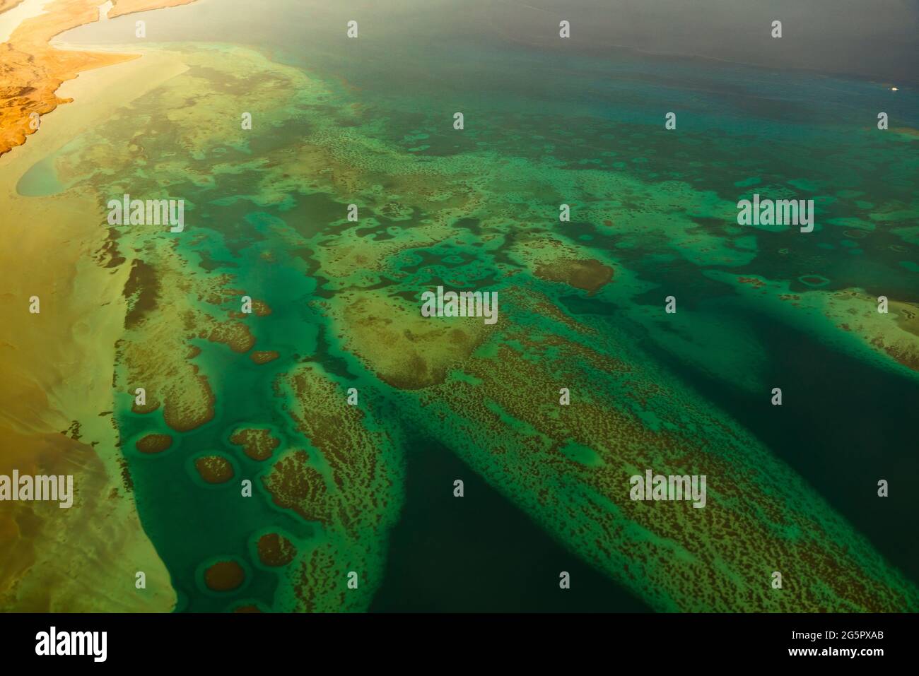 aerial view of egyptian islands in red sea at sunrise Stock Photo - Alamy