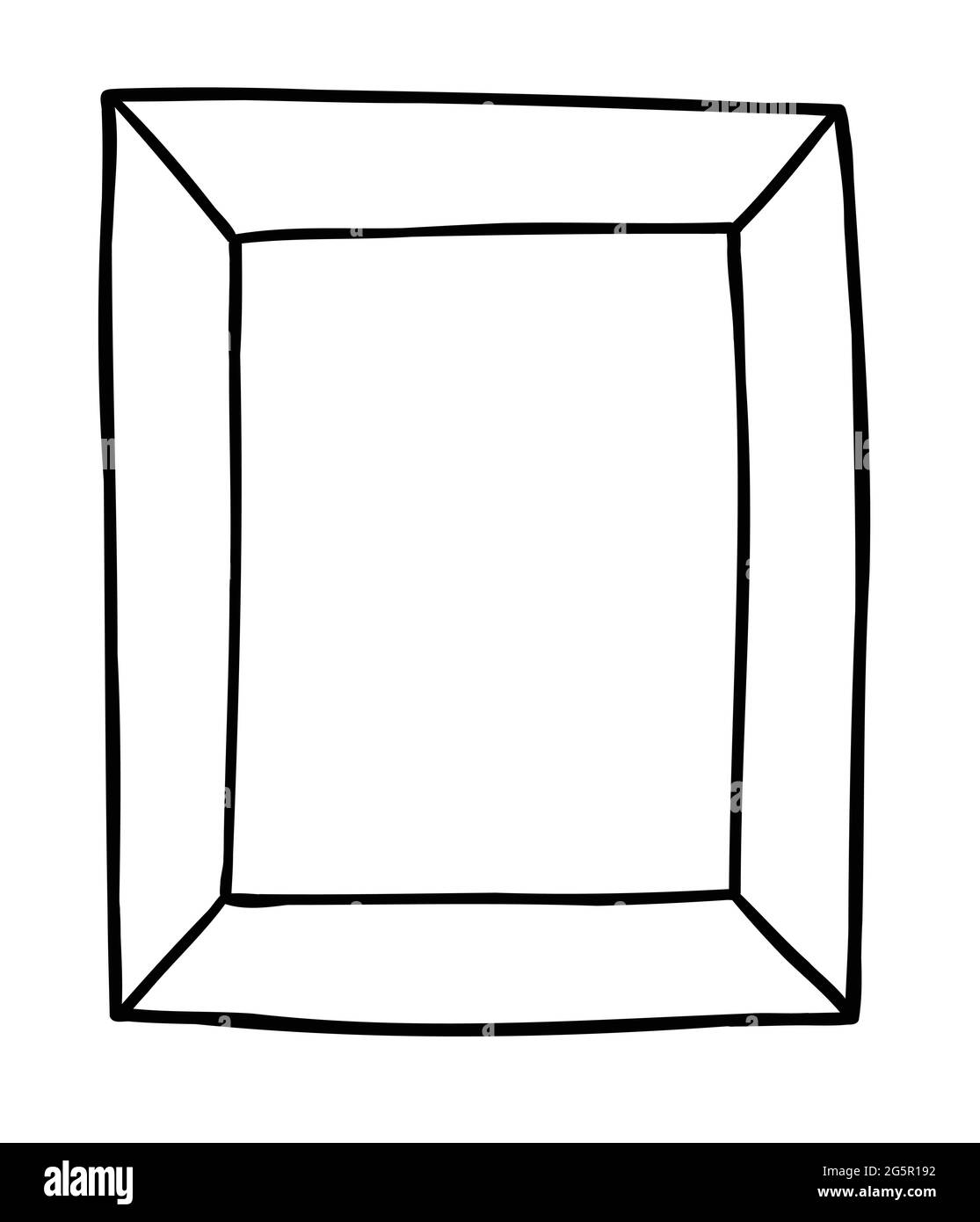 Cartoon vector illustration of photo frame. Black outlined and white ...