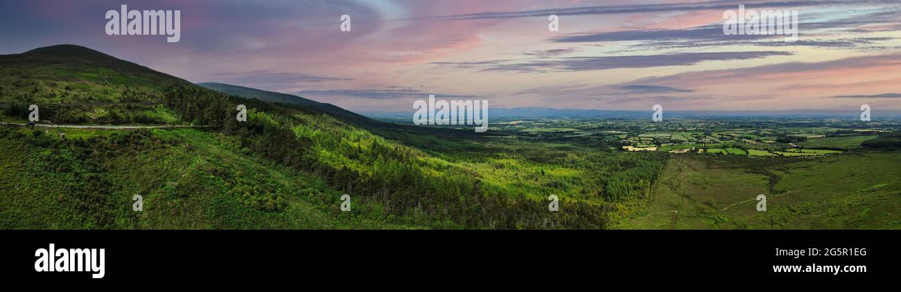 Panoramic view of the Vee Pass, a v-shaped turn on the road leading to ...