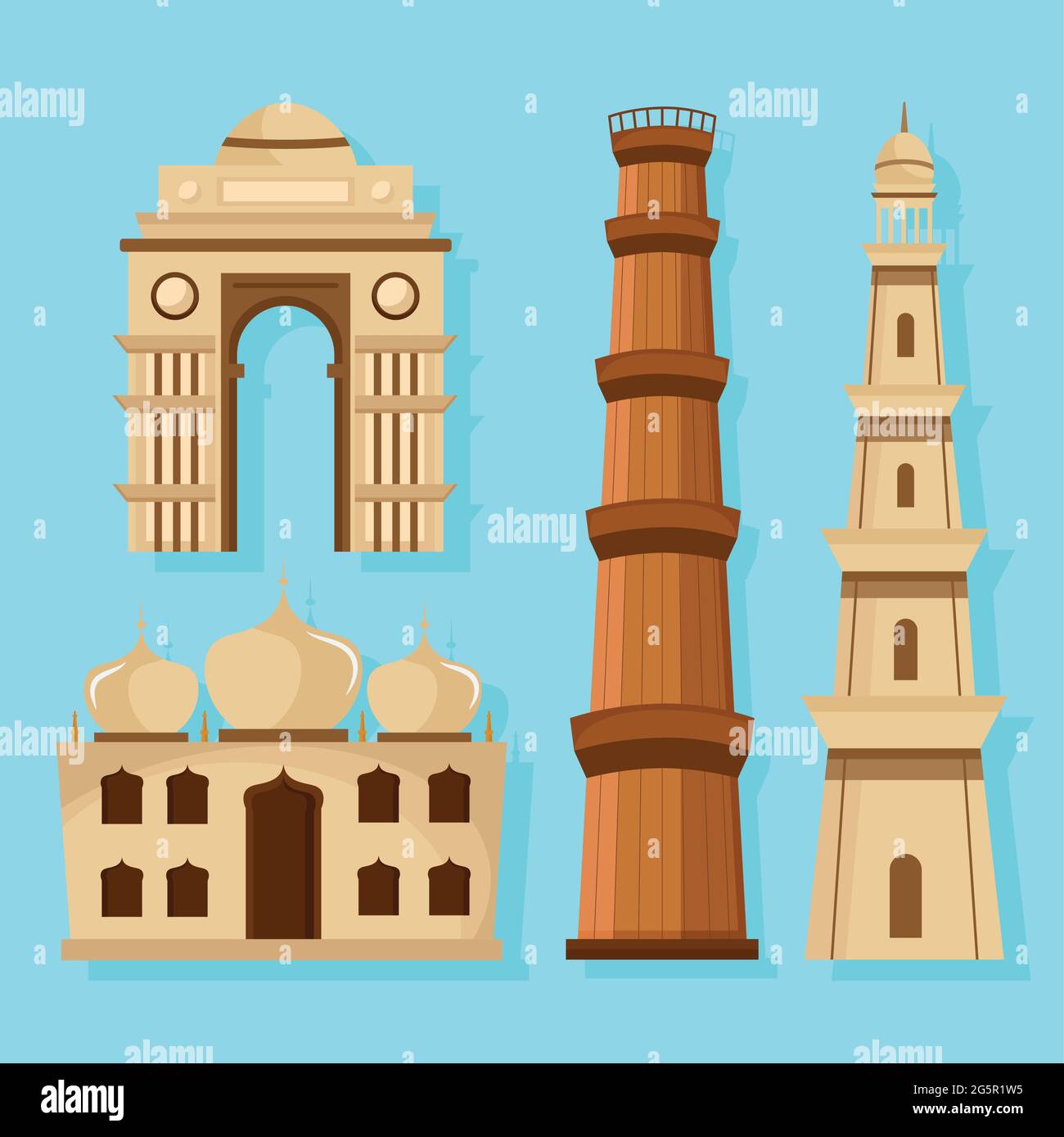 Indian landmarks collection Stock Vector Image & Art - Alamy