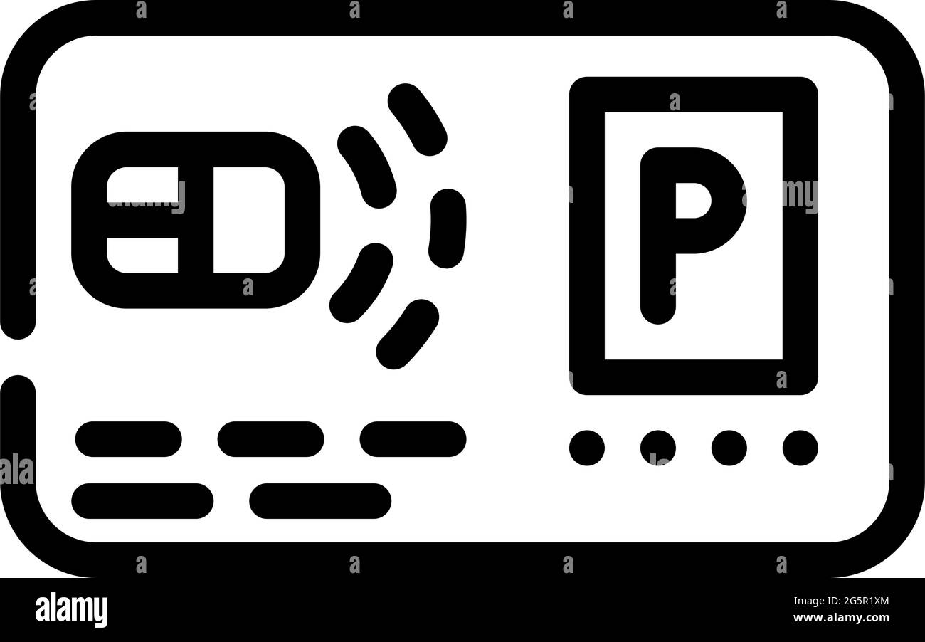 pass card parking line icon vector illustration Stock Vector Image ...