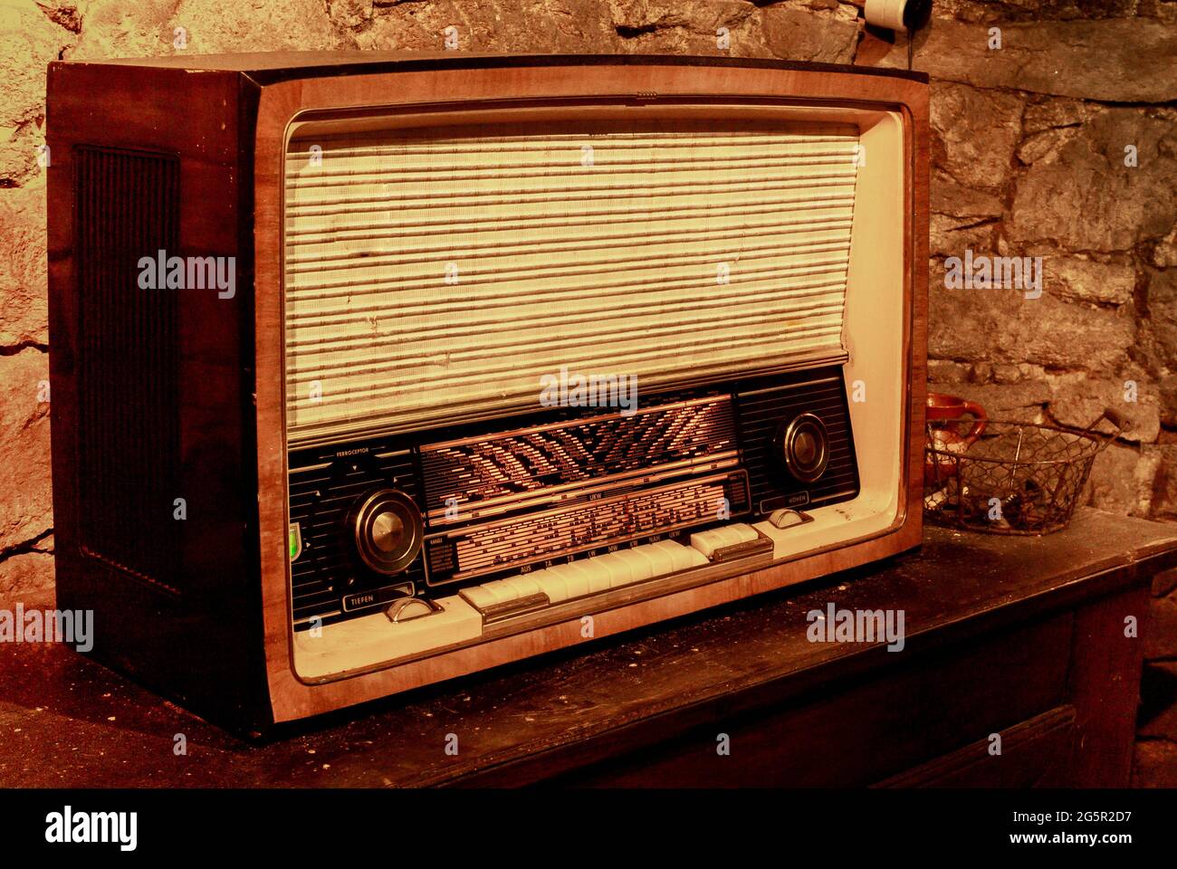 Old photo listening to the radio hi-res stock photography and images ...