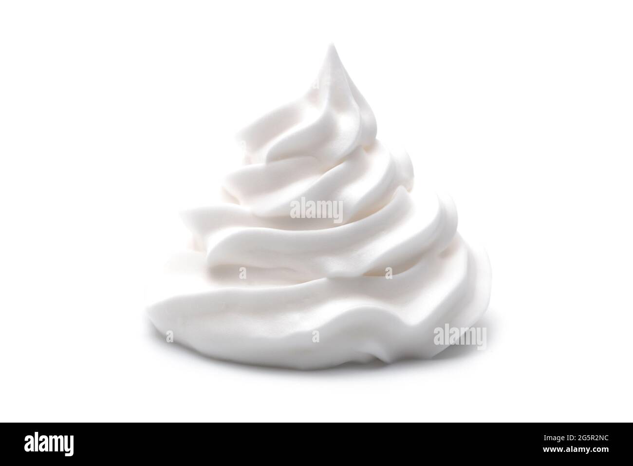 Swirl of Whipped Cream on a White Background Stock Photo - Alamy